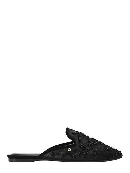 Carvela Evelina Lace Mules With Bead Embellishment - Black