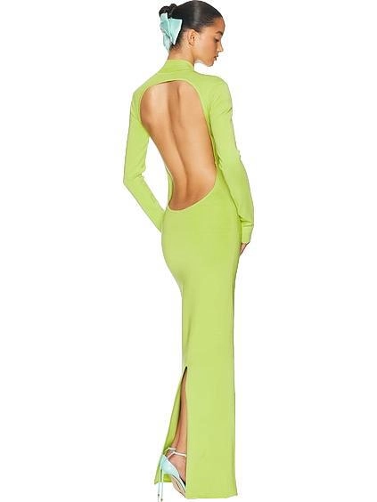 HELSA Chantria Open Back Dress - Lime