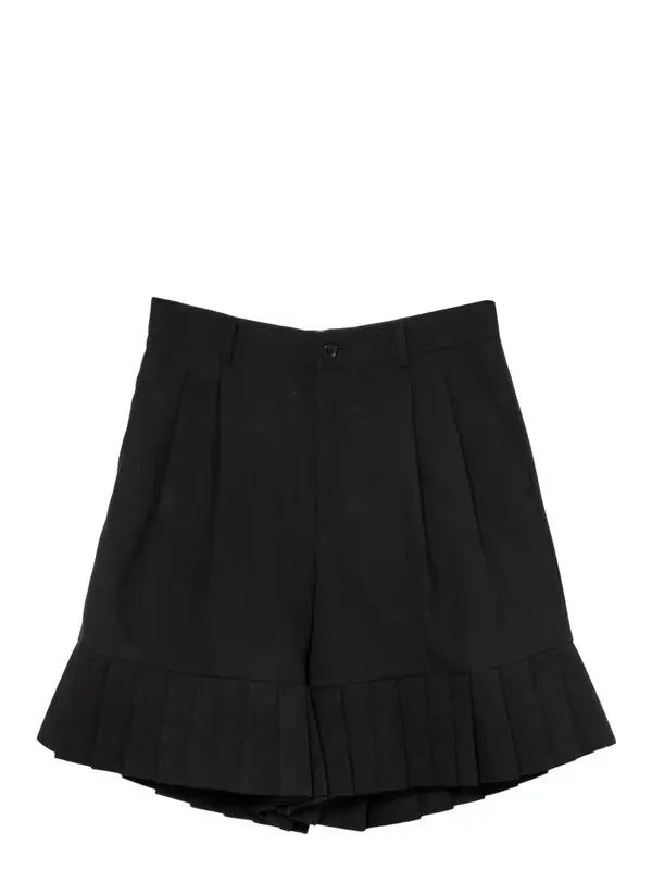 Noir Kei Ninomiya Pleated-trim Shorts - Black