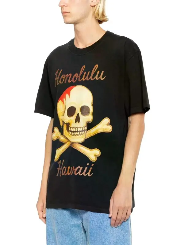 MELT Skull-print Cotton T-shirt - Black