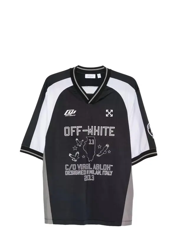 Off-White Royal Team Soccer V-neck T-shirt - Black