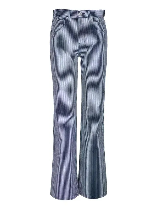 NILI LOTAN Celia Straight-leg Jeans With Striped Detailing - Blue
