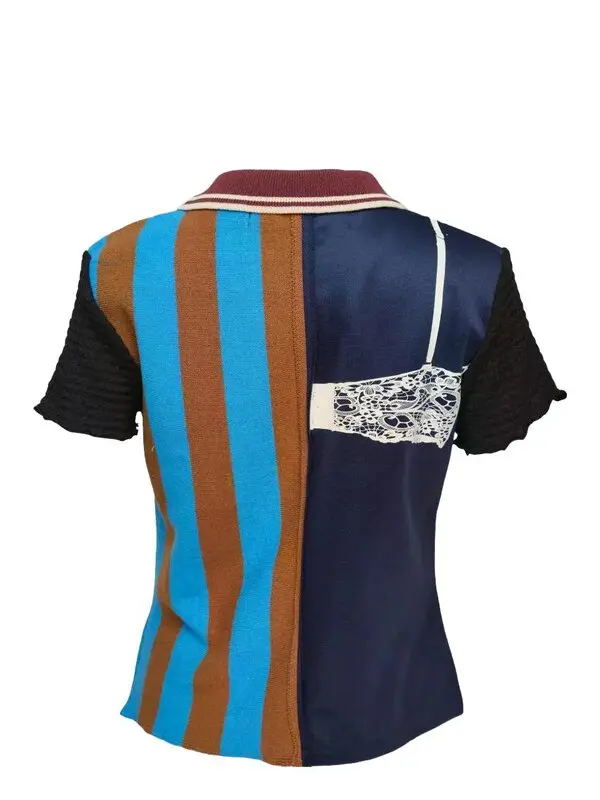 Andersson Bell Patchwork Polo T-shirt - Blue