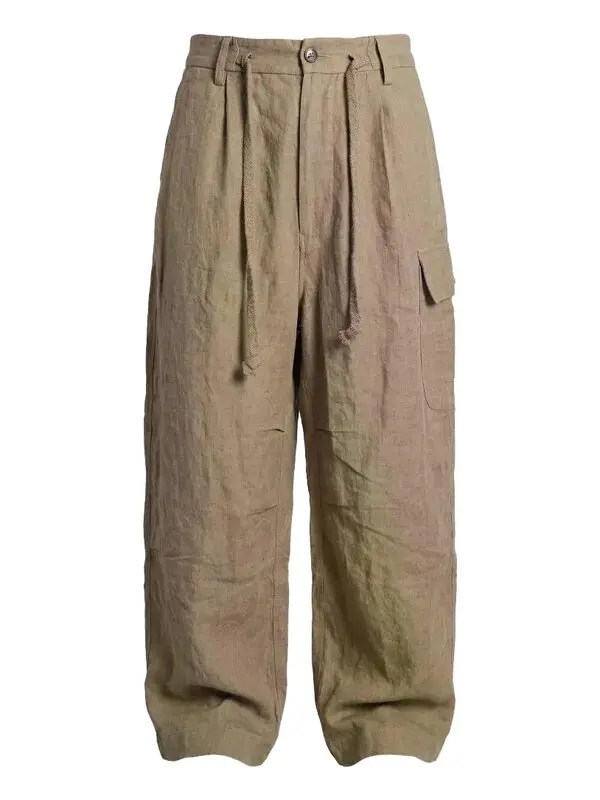 ZIGGY CHEN Drawstring Cargo Trousers - Neutrals