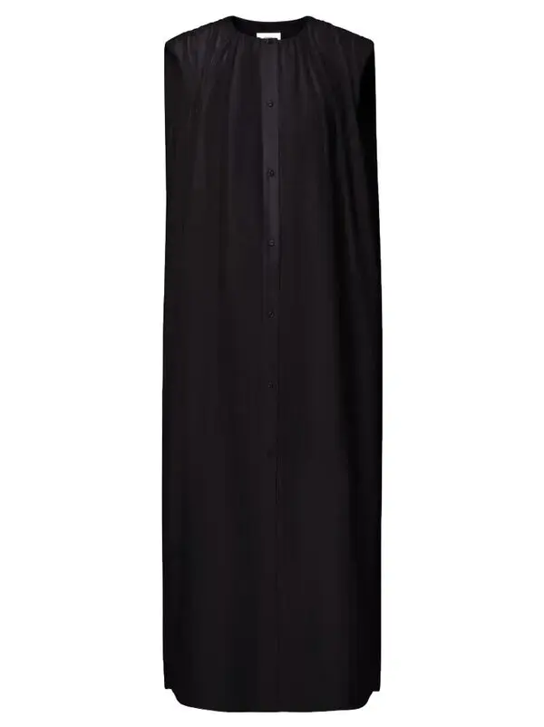 Loulou De Saison Button-fastening Midi Dress - Black