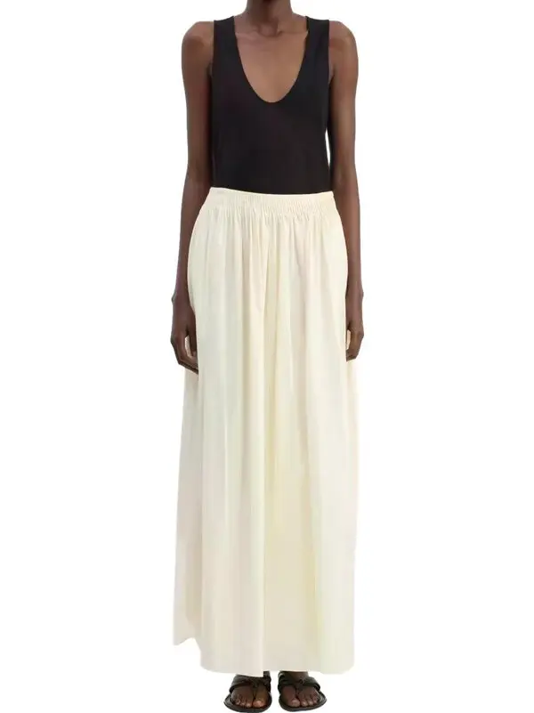Loulou De Saison Gathered Flared Maxi Skirt - Neutrals