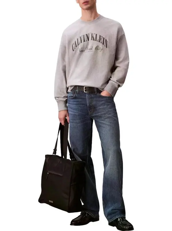 Calvin Klein Logo-embroidered Sweatshirt - Grey