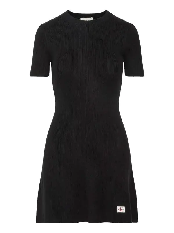 Calvin Klein Crepe Mini Dress - Black