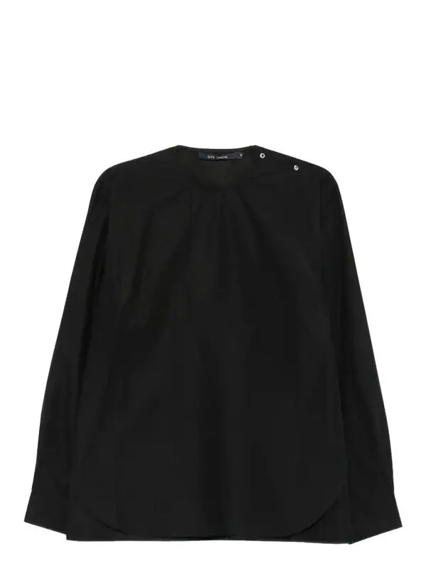 Sofie D'hoore Button-shoulder Long-sleeve Blouse - Black