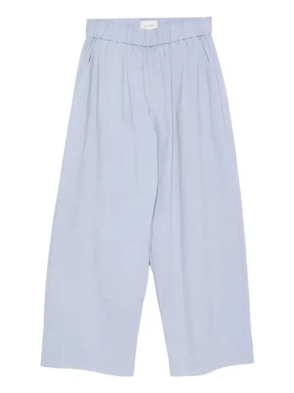 ST. AGNI Relaxed Wide-leg Trousers - Blue