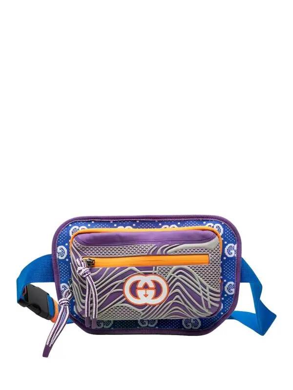 Gucci Gg Nylon And Rubber Belt Bag - Blue