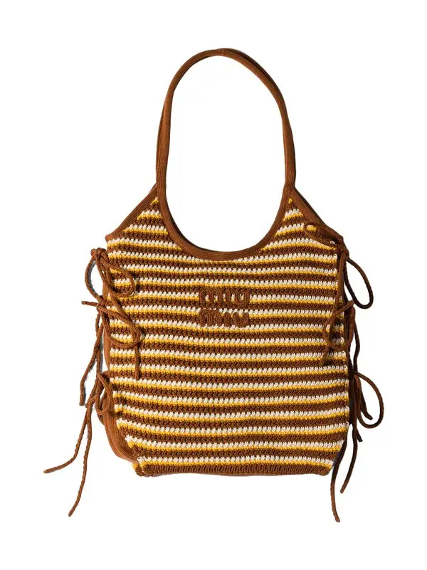 Miu Miu Ivy Crochet Bag - Cognac/yellow