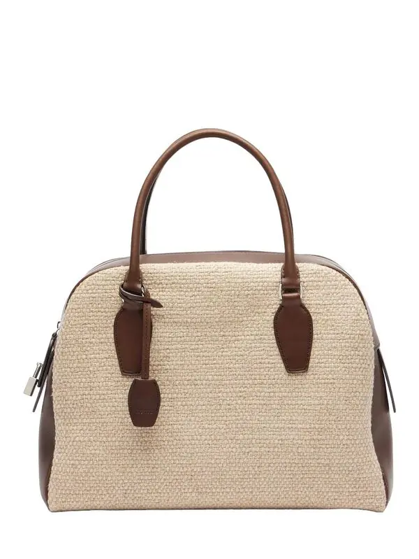 THE ROW India Small Leather Top-handle Bag - Beige