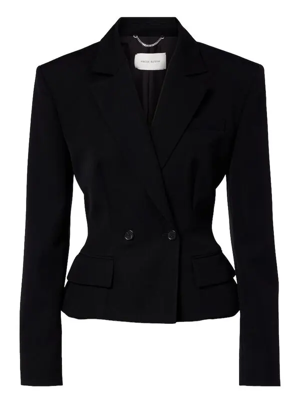 Magda Butrym Peplum Wool Blazer - Black