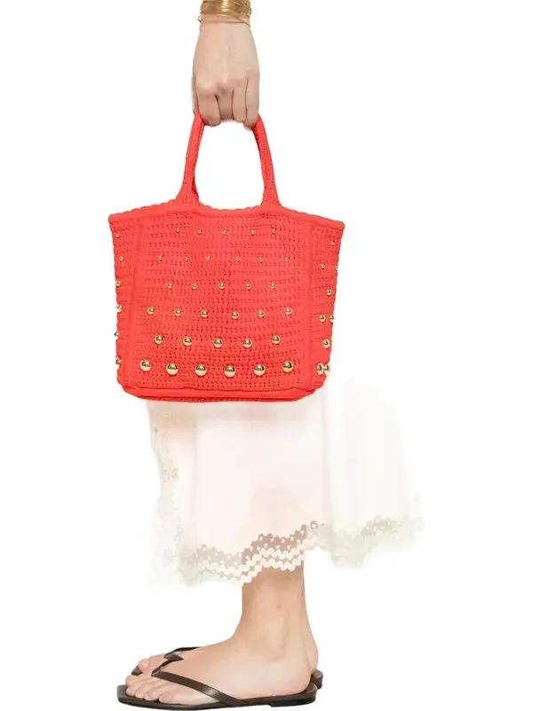 Sandro Stud-embellished Tote Bag - Red