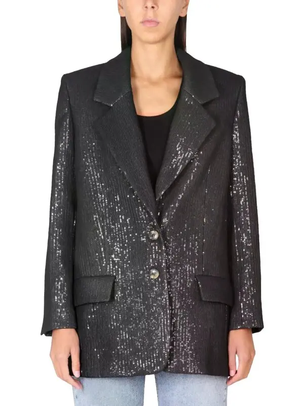 THE MANNEI Embellished Single-breasted Coat - Black