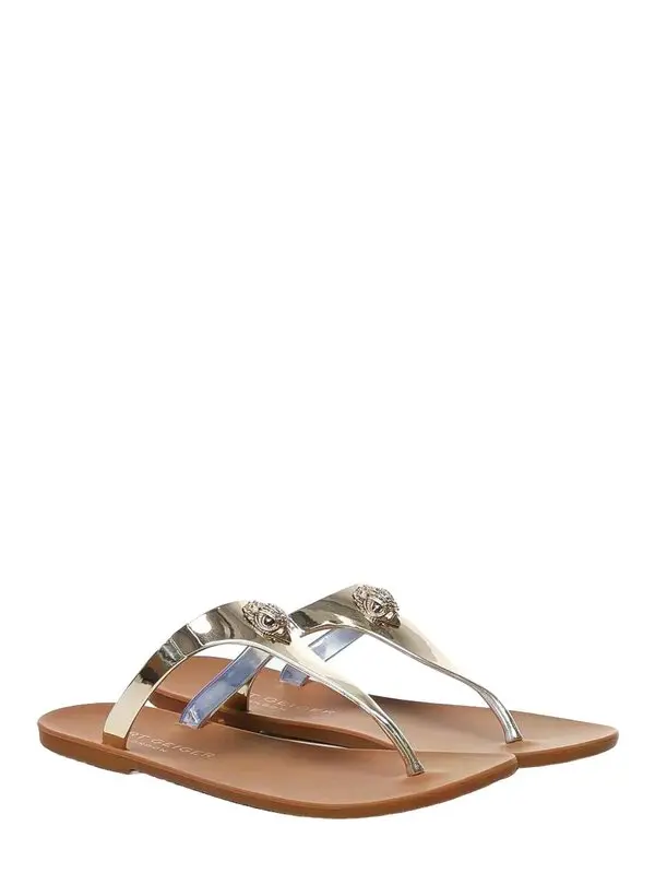 Kurt Geiger Logo Detail T-bar Flip-flops - Brown
