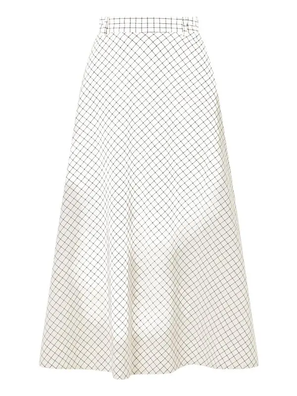 RÓHE Checked Cotton-blend Poplin Midi Skirt - Multi