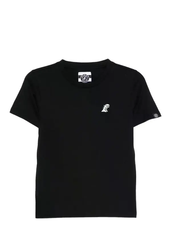 AGNES B. Flower Dino Patched T-shirt - Black