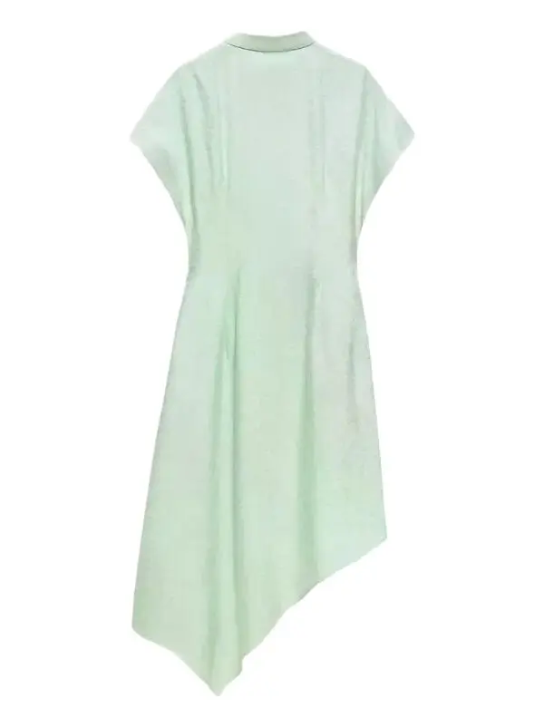 Shanghai Tang Jacquard Asymmetric Dress - Green
