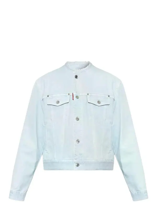 Dsquared2 Frayed-edge Denim Jacket - Blue