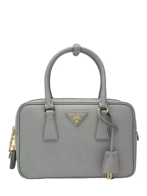 Prada Triangle-plaque Tote Bag - Grey