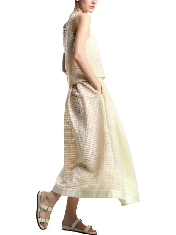 Emporio Armani Scoop Neck Textured Sleeveless Top - Neutrals