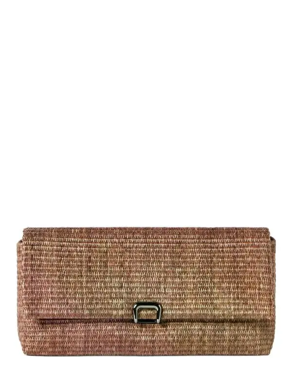 Brunello Cucinelli Sartorial Clutch Bag In Techno Cotton Raffia - Brown