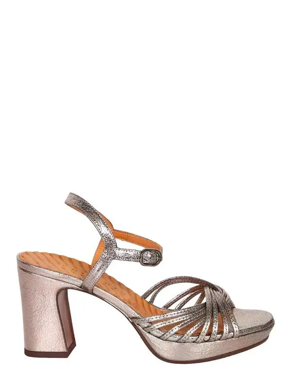 Chie Mihara Strappy Metallic-effect Sandals - Grey