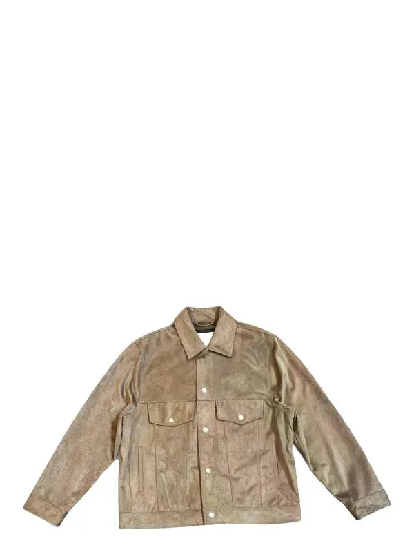 SONG FOR THE MUTE Button-down Suede Jacket - Neutrals