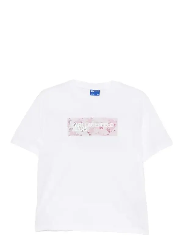Karl Lagerfeld Floral Print Logo T-shirt - White