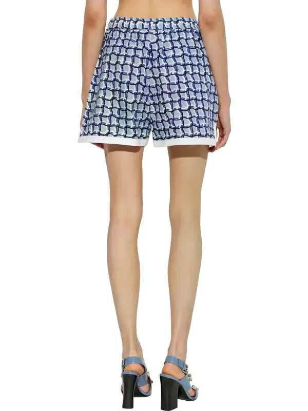 Marni Geometric Print Elasticated Waistband Shorts - Blue