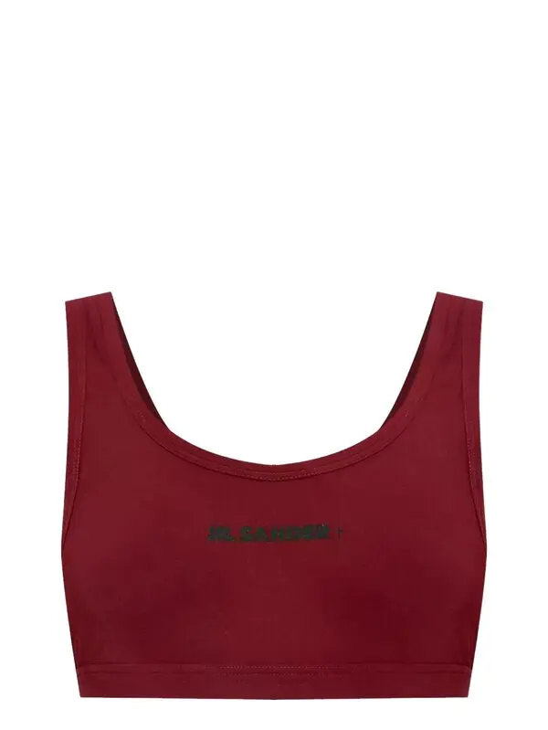 JIL SANDER Logo-print Scoop-neck Bra - Red