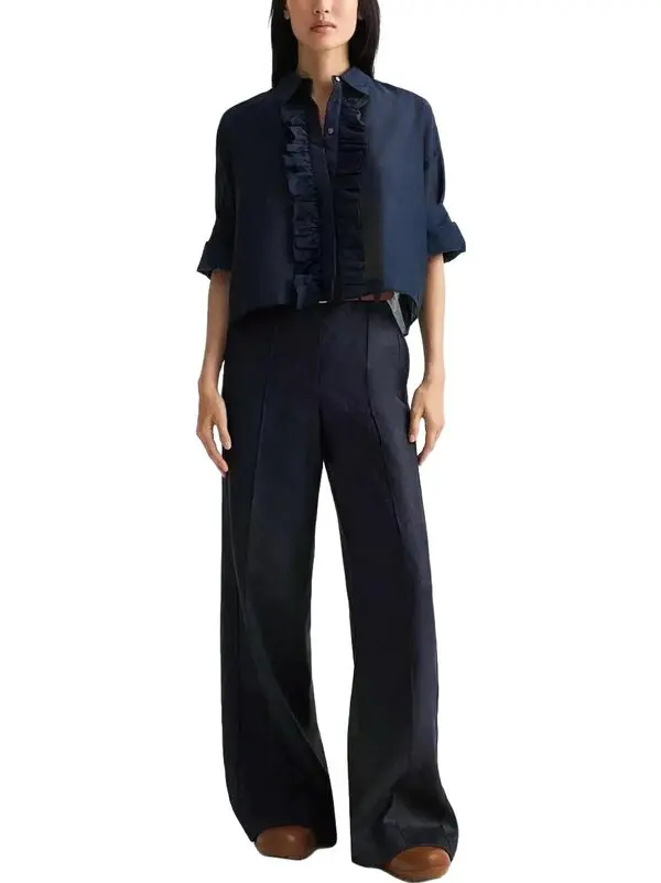 TWP Bond Street Pleated Trousers - Blue