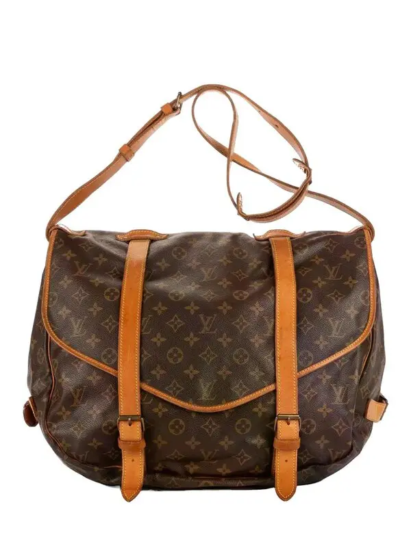 LOUIS VUITTON Monogram Saumur Satchel Bag - Brown