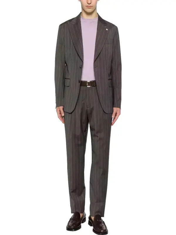 MANUEL RITZ Pinstripe-pattern Single-breasted Suit - Grey