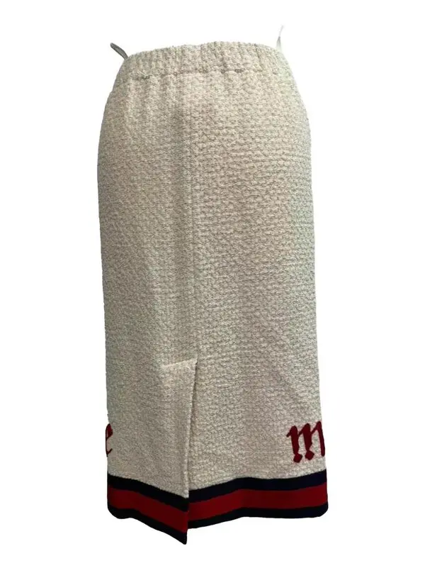 Gucci Modern Future Embroidered Pencil Skirt - Neutrals