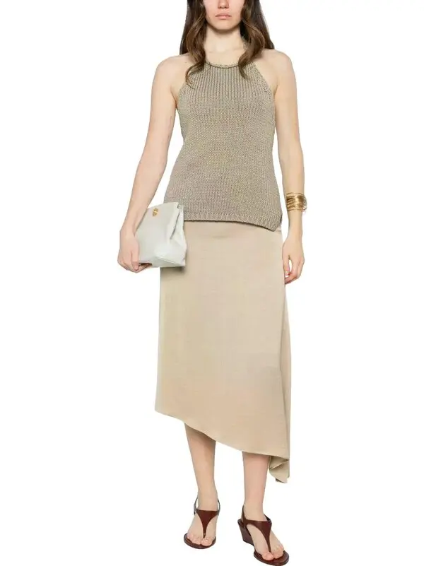 Peserico Asymmetric Hem Midi Skirt - Neutrals