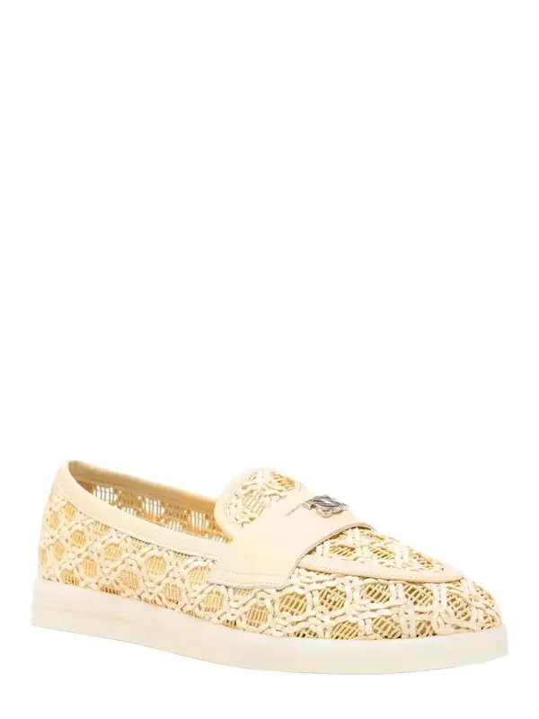 Casadei Woven Logo-plaque Loafers - Neutrals