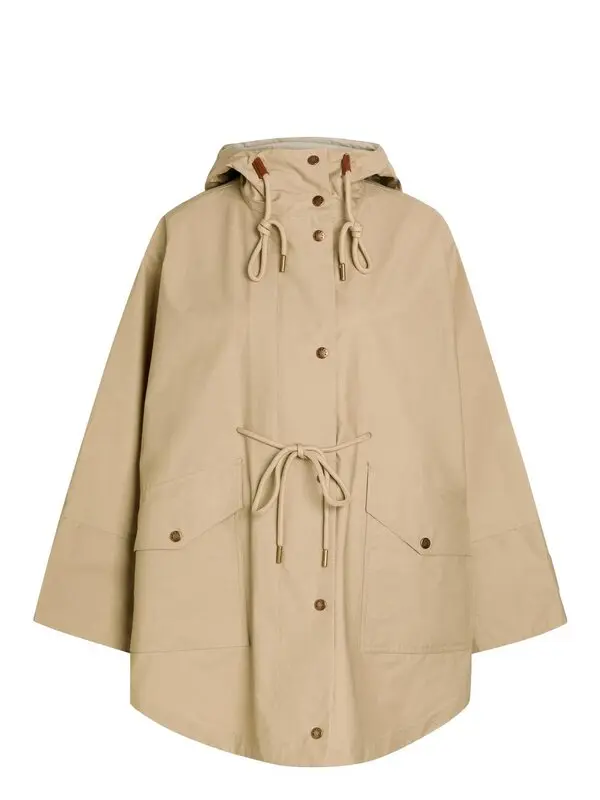 Moncler Brunnera Logo-appliquéd Cotton-blend Parka Coat - Rust