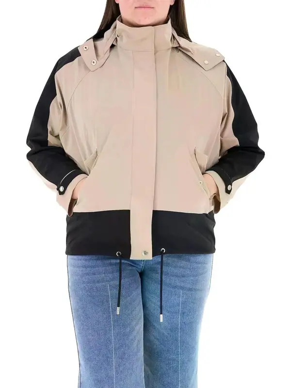 ELENA MIRÒ Colour-block Hooded Jacket - Neutrals