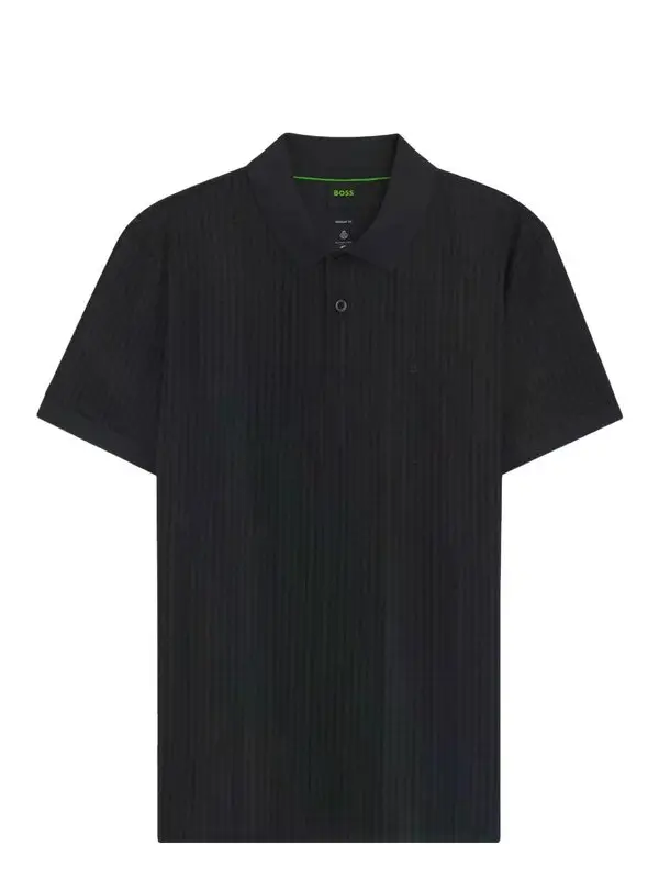 BOSS Textured-knit Polo Shirt - Blue