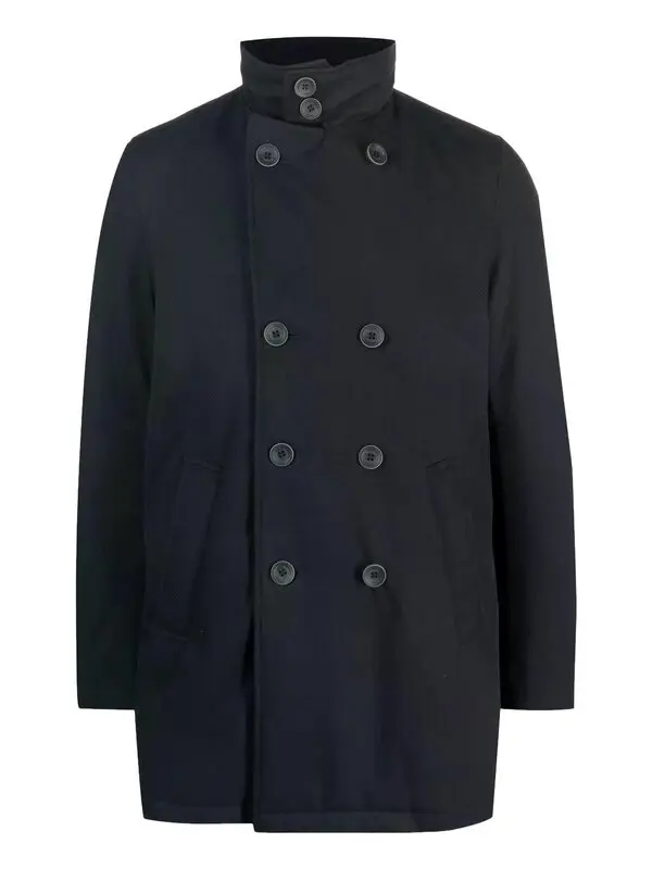 Herno Quilted Double-breasted Coat - Blue