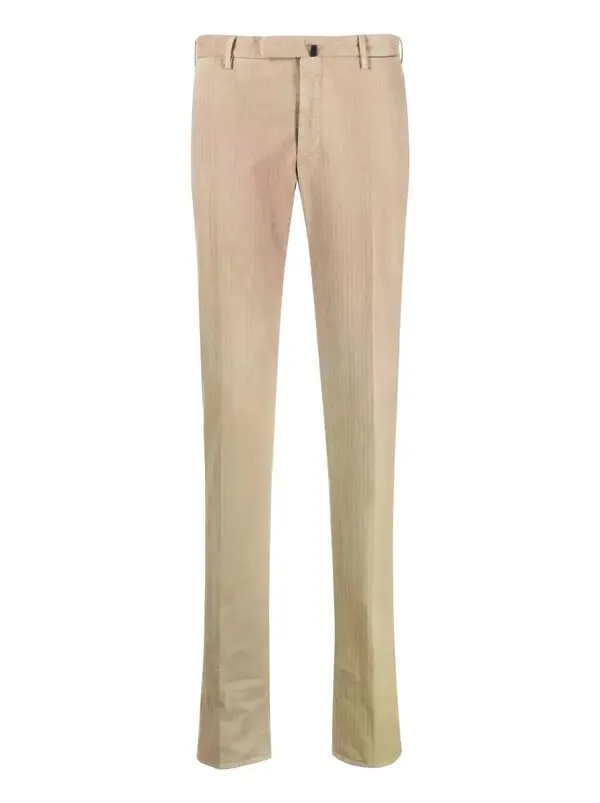 Incotex Herringbone Stretch-cotton Tailored Trousers - Neutrals