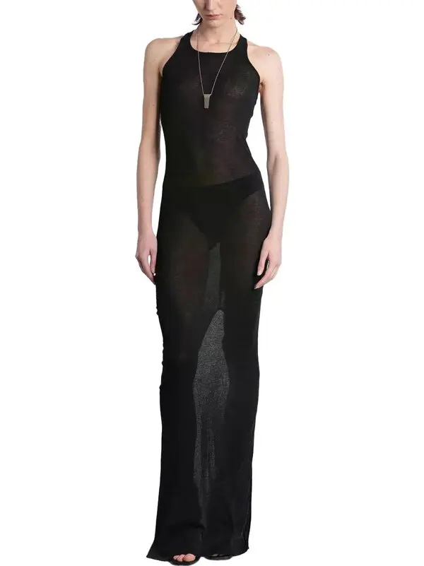 Rick Owens Racer-back Semi-sheer Dress - Black