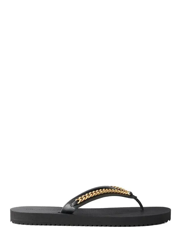 Stella McCartney Falabella Embellished Flip Flops - Black