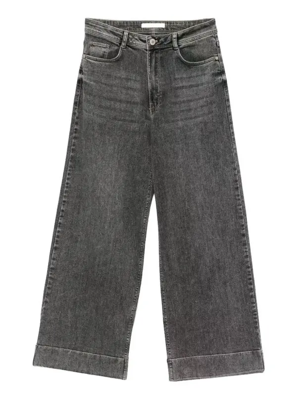 BETTY & CO Washed Effect Wide-leg Jeans - Grey
