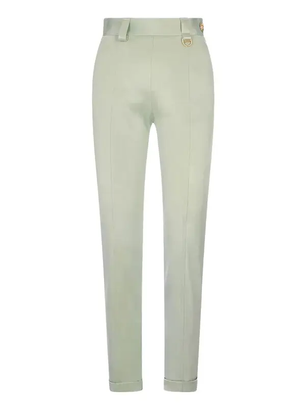 Chloé Pressed-crease High-waisted Trousers - Green