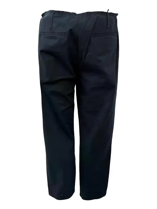 Prada Navy Cotton Low-rise Cropped Trousers - Blue