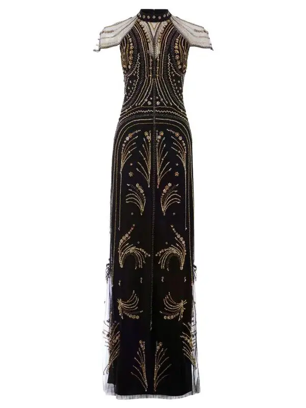 TEMPERLEY LONDON Serayha Beaded Gown - Black